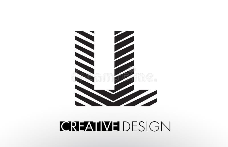 LL L Lines Letter Design with Creative Elegant Zebra Stock Vector ...