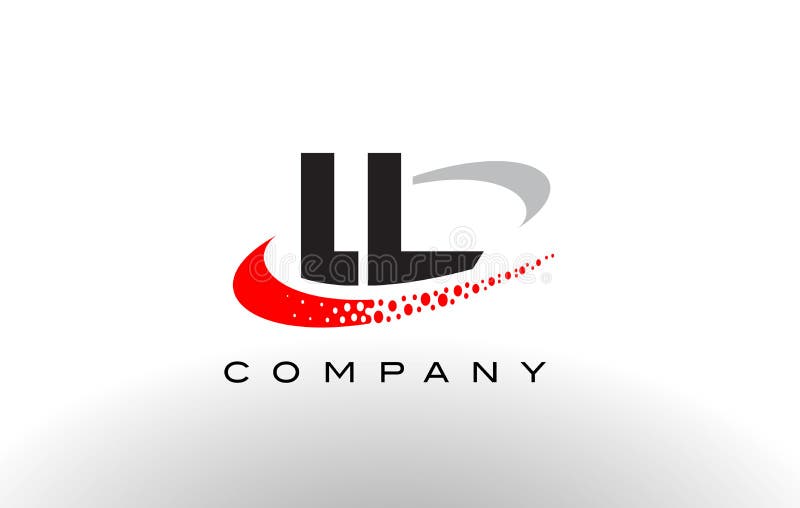 LL Logo Letter With Black Lines Design. Line Letter Vector Illus Stock ...