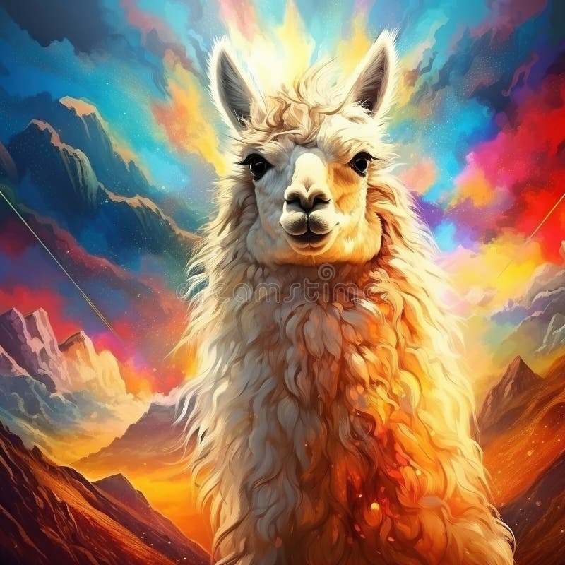 Llama Made with Generative AI Illustration Stock Illustration ...