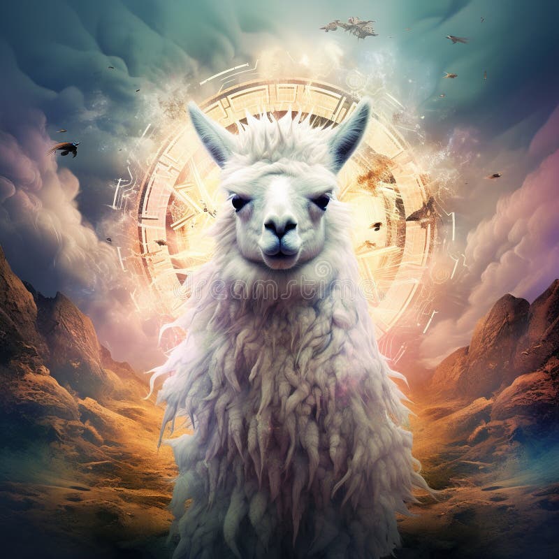 Llama Made with Generative AI Illustration Stock Illustration ...