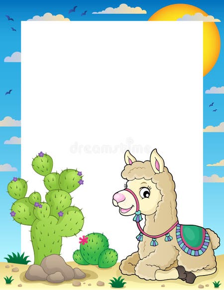 Llama theme frame 2 stock vector. Illustration of thematic - 136256914