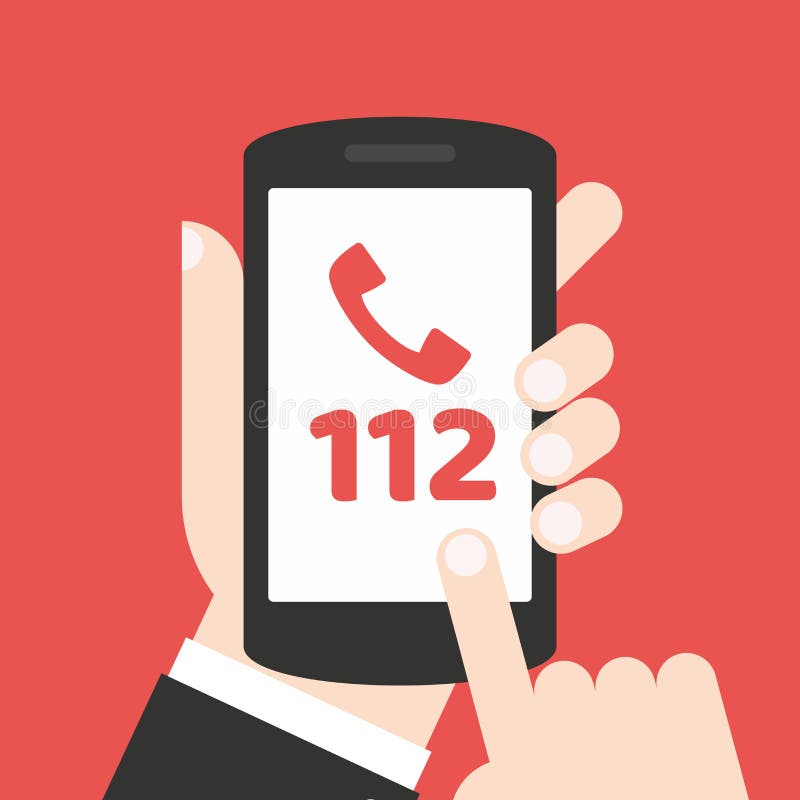 Llamada De Emergencia Número 112 - Concepto Stock de ilustración ...