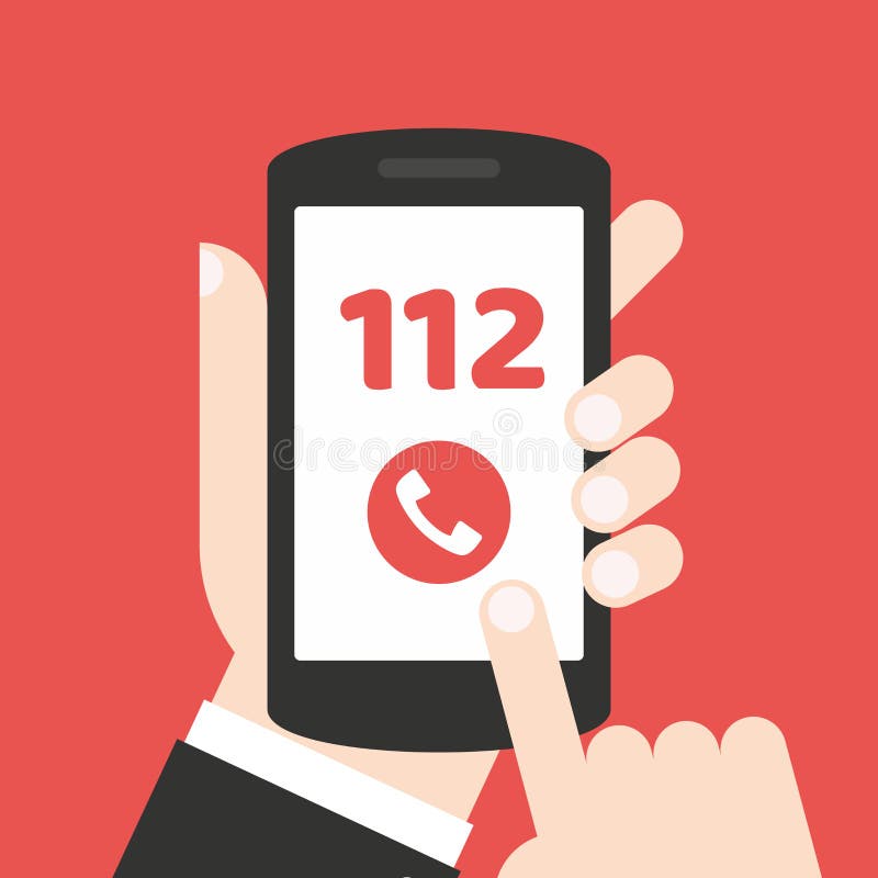 Llamada De Emergencia Número 112 - Concepto Stock de ilustración ...