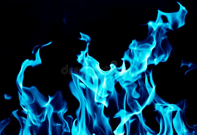Llamas Azules En Un Fondo Negro Imagen de archivo - Imagen de quemado ...