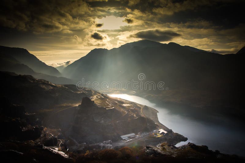 Lake and Landscape,llanberis Wales Stock Photo - Image of boating ...