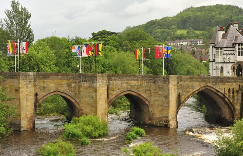 Llangollen Bridge, North Wales Stock Photo - Image of trevor, castle ...