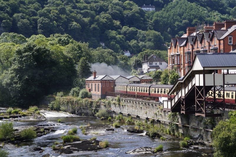 Llangollen river and train stock photo. Image of welsh - 56886148