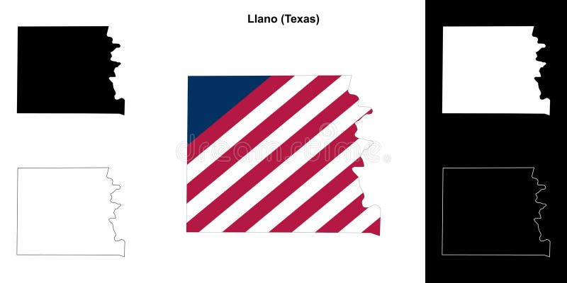 Llano outline map stock vector. Illustration of territory - 324147940