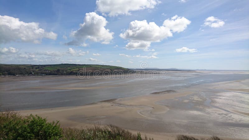 Llansteffan Beach stock image. Image of clouds, sand - 70574655