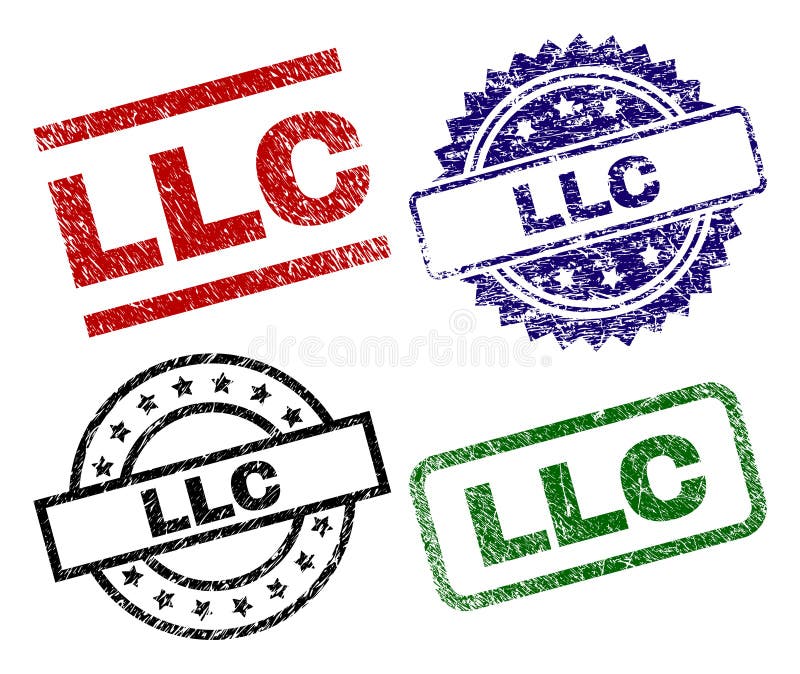 Damaged Textured LLC Stamp Seals Stock Vector - Illustration of rosette ...