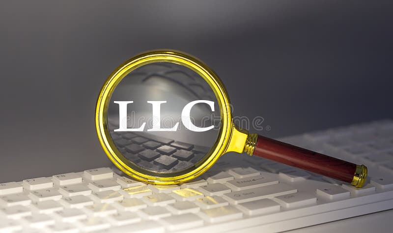 LLC Text on Magnifier on a Keyboard, Business Concept Stock Photo ...