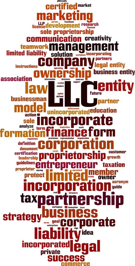 LLC word cloud stock vector. Illustration of owner, member - 269914601