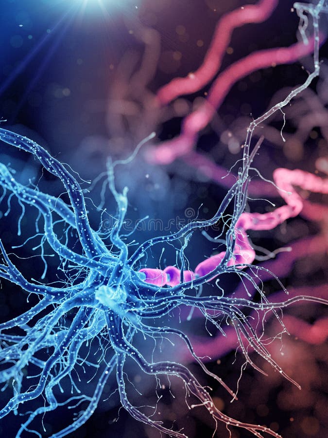 Lle cellule nervose umane illustrazione di stock. Illustrazione di ...