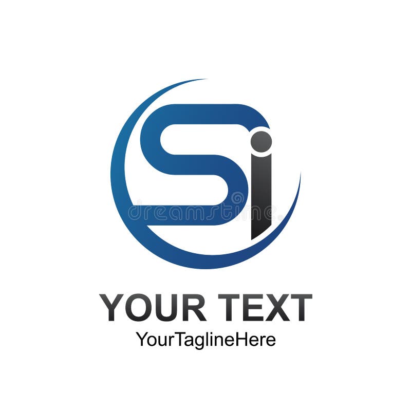 Initial Letter SI Logo with Colorful Circle Background, Letter ...