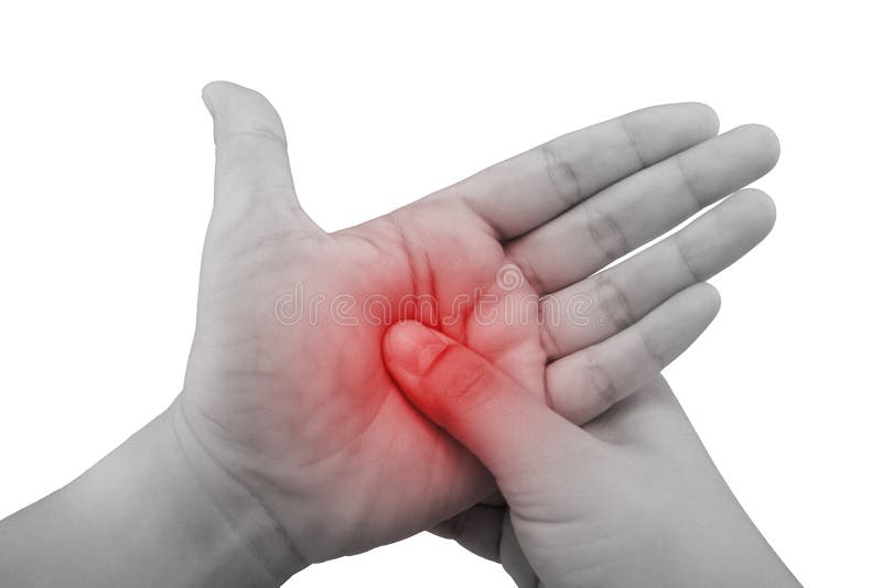 Sosteniendo La Mano En El Punto Doloroso Imagen de archivo - Imagen de ...