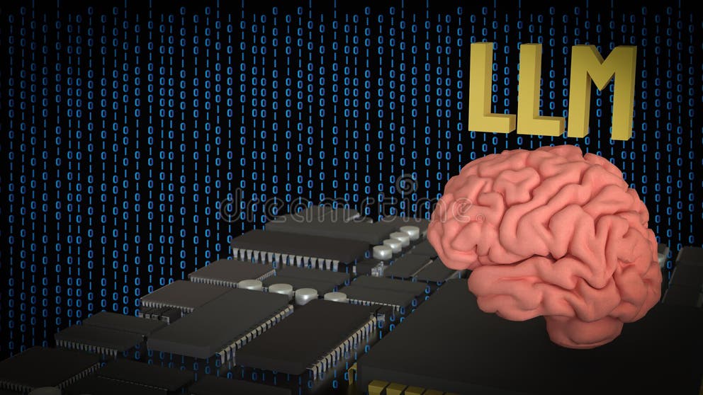 The LLM and Brain for Technology Concept 3d Rendering Stock ...