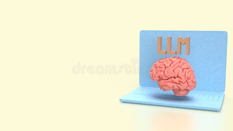 The LLM and Brain for Technology Concept 3d Rendering Stock ...