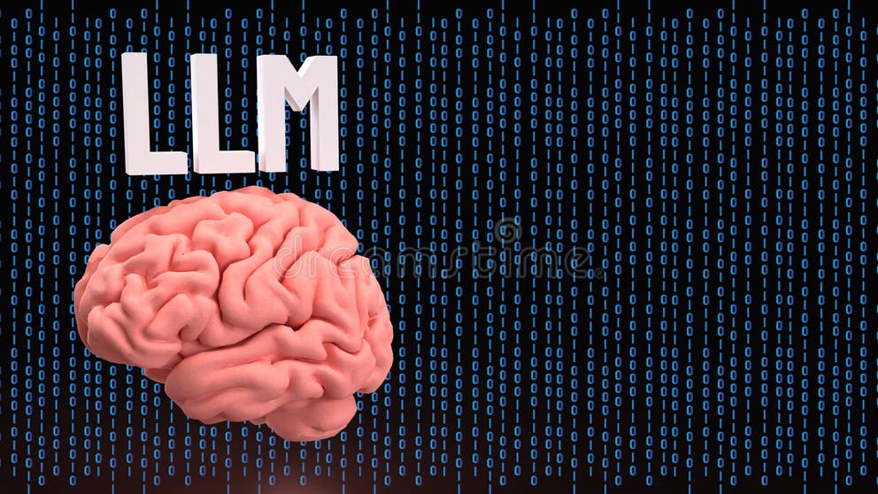 The LLM and Brain for Technology Concept 3d Rendering Stock ...