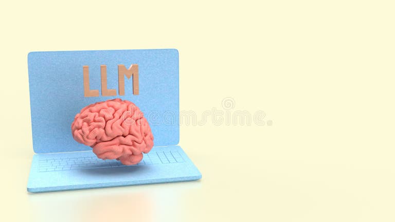 The LLM and Brain for Technology Concept 3d Rendering Stock ...
