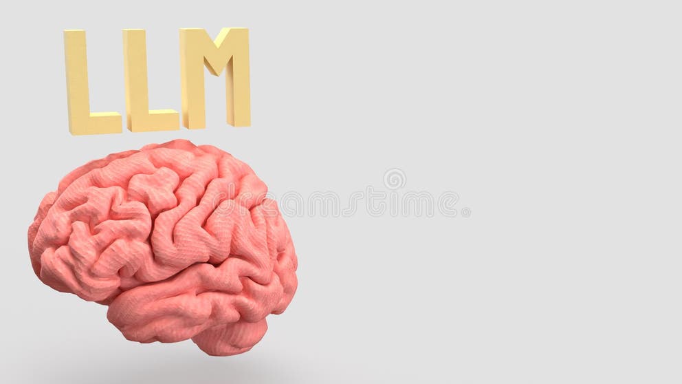 The LLM and Brain for Technology Concept 3d Rendering Stock ...