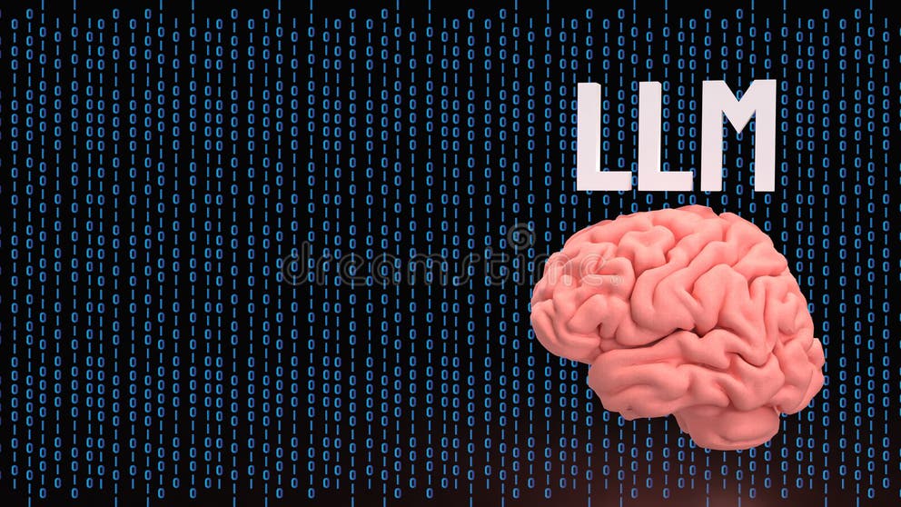 The LLM and Brain for Technology Concept 3d Rendering Stock ...