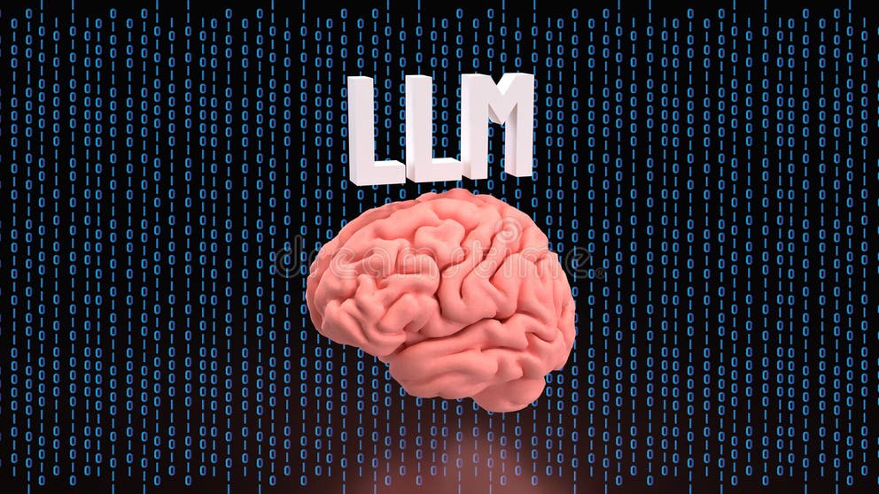 The LLM and Brain for Technology Concept 3d Rendering Stock ...