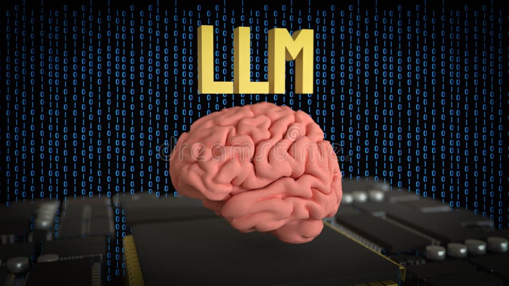 The LLM and Brain for Technology Concept 3d Rendering Stock ...