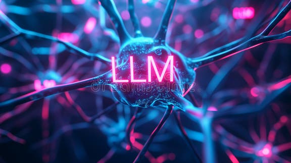 LLM Large Language Model Text and Background with Neural Network Stock ...