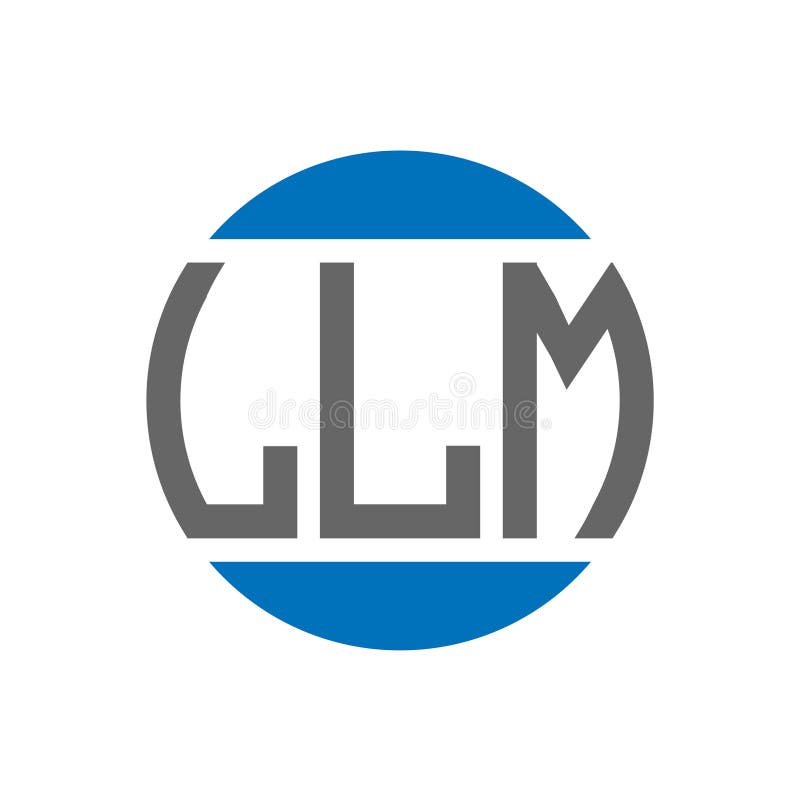 Llm Letter Logo Design On White Background Llm Creative Initials Circle Logo Concept Stock