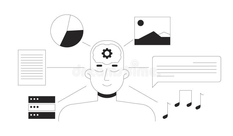 LLM Training Datasets Line Illustration Concept Stock Vector ...