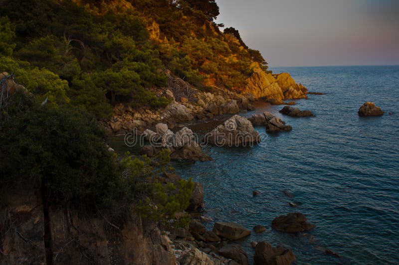 Lloret de Mar stock image. Image of storm, clouds, castle - 21580683