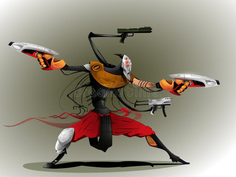 Llustration of Space Pirate. Stock Vector - Illustration of laser ...