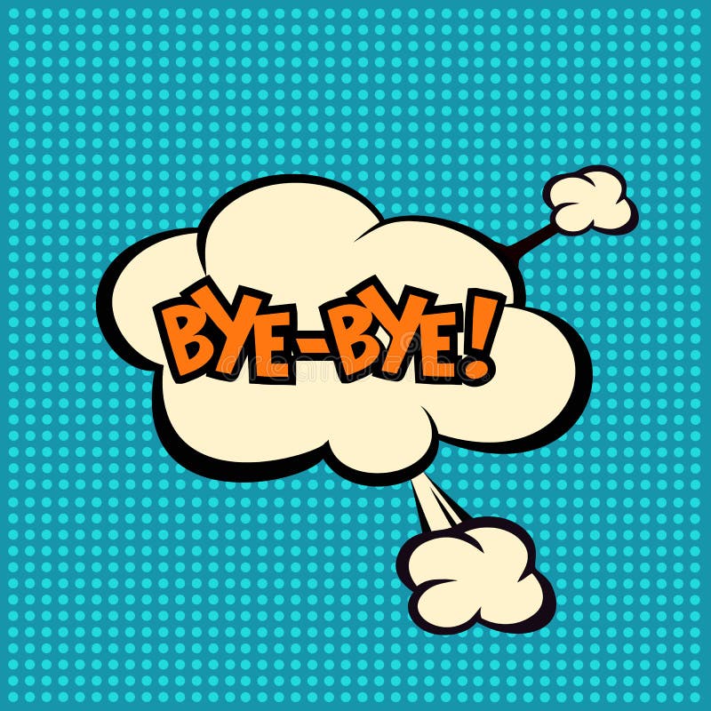 Llustration Bye in Comic Stile, on Cloud Stock Illustration ...