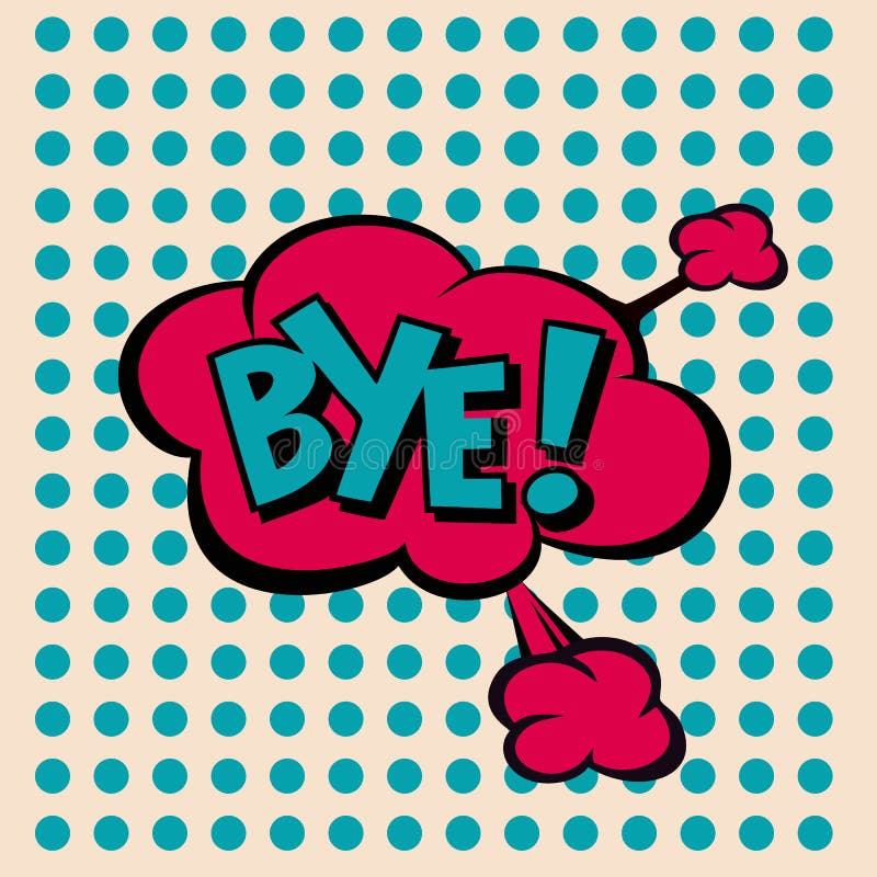 Llustration Bye in Comic Stile, on Cloud Stock Illustration ...