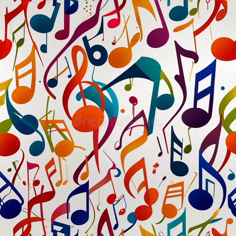 Colorful Music Notes. Illustration of an Abstract Background with ...