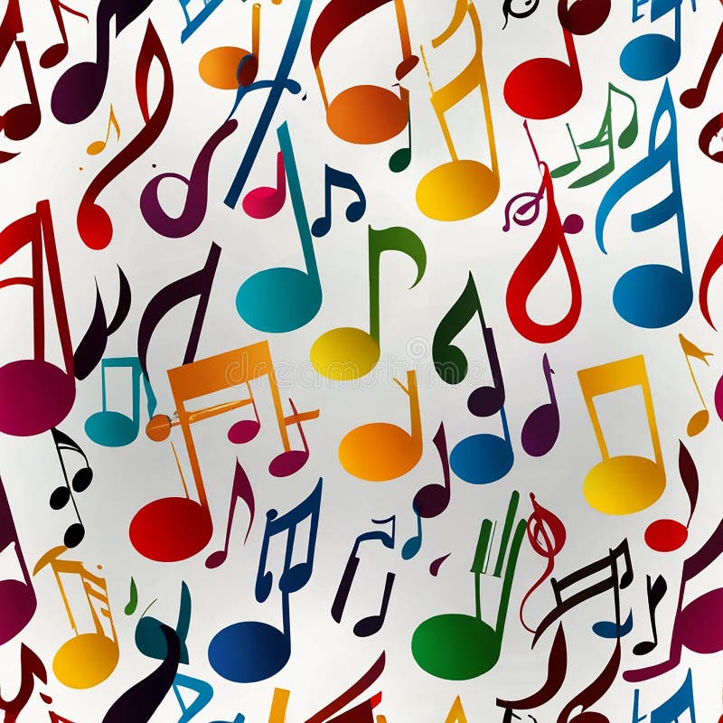 Colorful Music Notes. Illustration of an Abstract Background with ...
