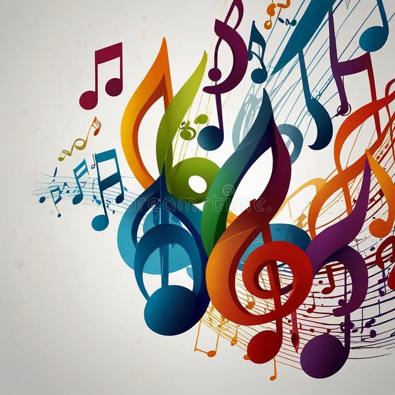 Colorful Music Notes. Illustration of an Abstract Background with ...