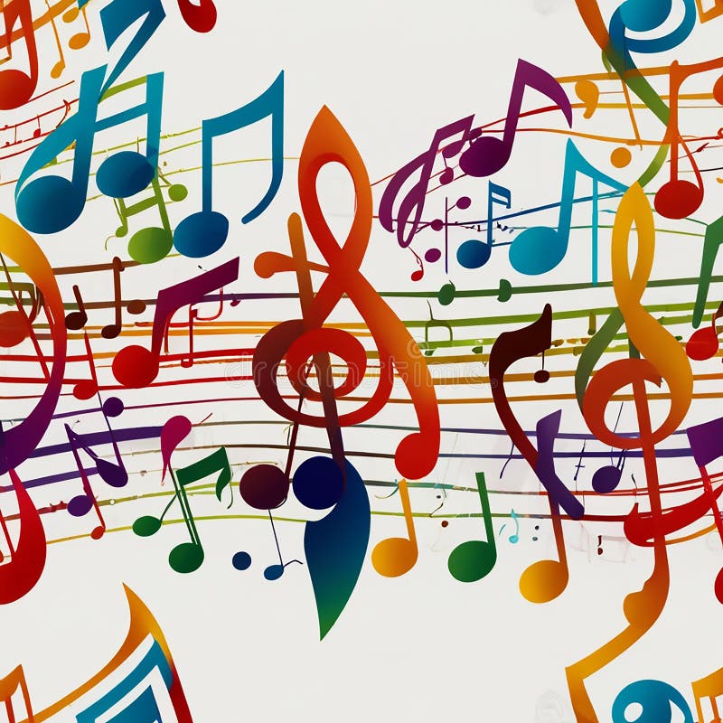 Colorful Music Notes. Illustration of an Abstract Background with ...