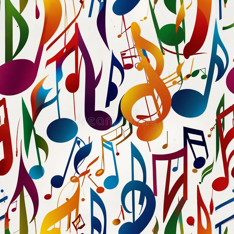 Colorful Music Notes. Illustration of an Abstract Background with ...