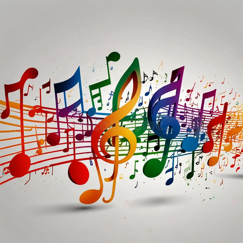 Colorful Music Notes. Illustration of an Abstract Background with ...