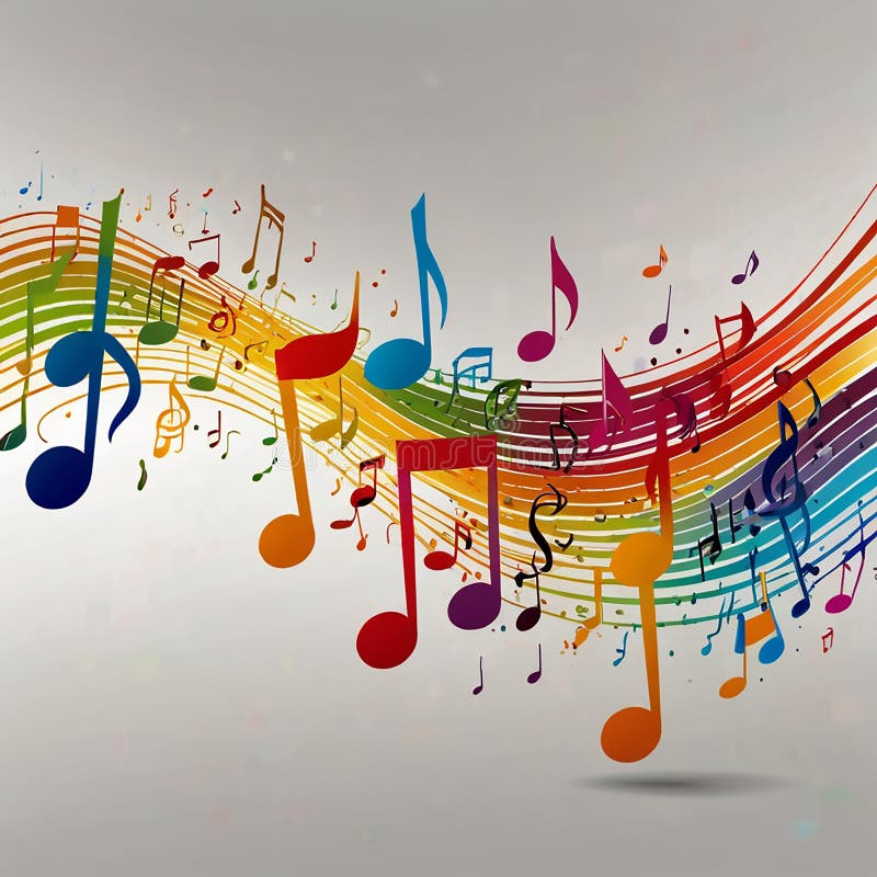 Colorful Music Notes. Illustration of an Abstract Background with ...