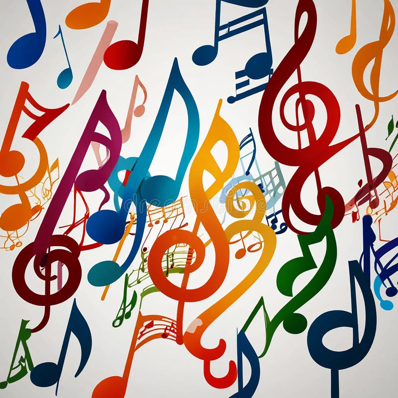 Colorful Music Notes. Illustration of an Abstract Background with ...