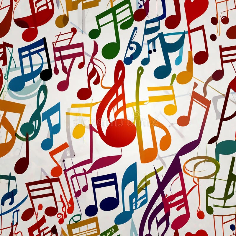 Colorful Music Notes. Illustration of an Abstract Background with ...