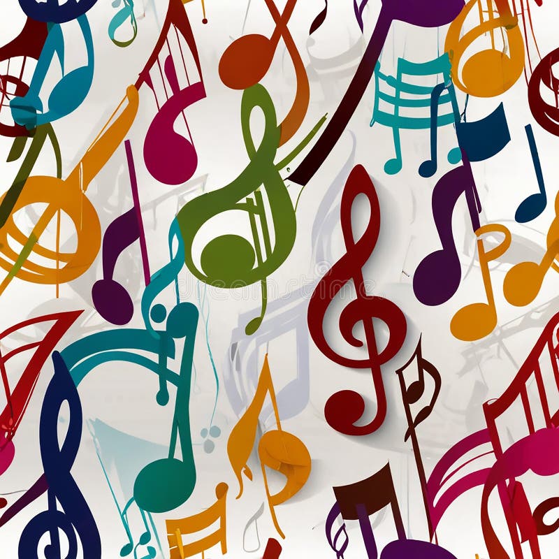 Colorful Music Notes. Illustration of an Abstract Background with ...