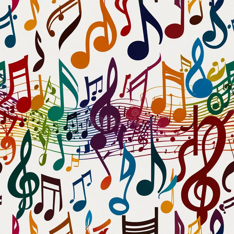 Colorful Music Notes. Illustration of an Abstract Background with ...