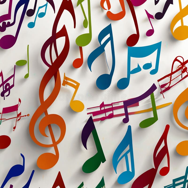 Colorful Music Notes. Illustration of an Abstract Background with ...