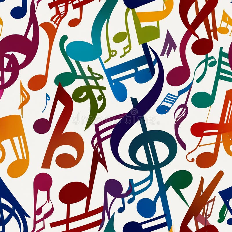 Colorful Music Notes. Illustration of an Abstract Background with ...