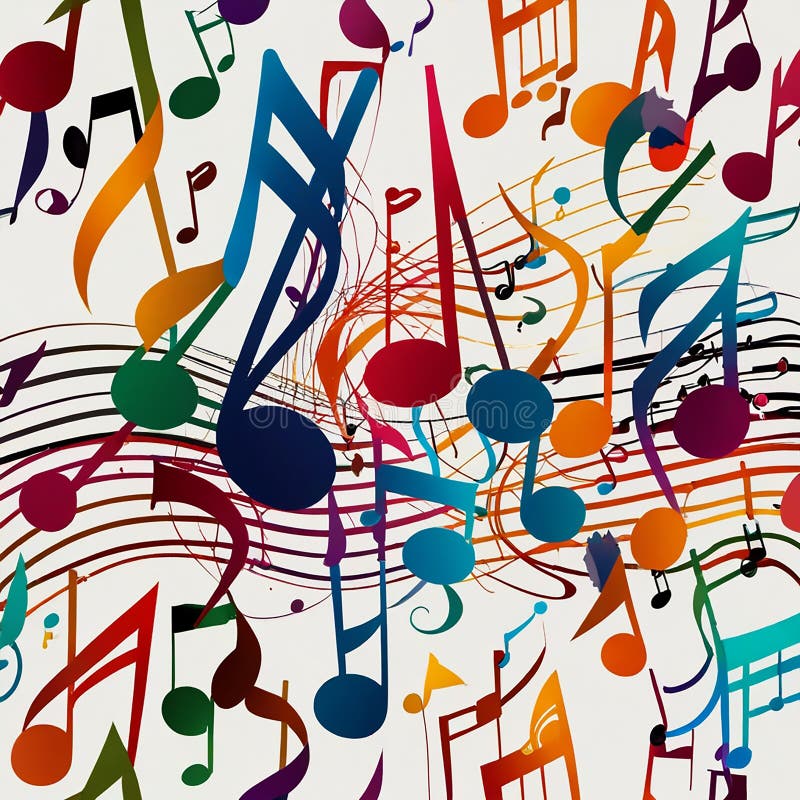 Colorful Music Notes. Illustration of an Abstract Background with ...