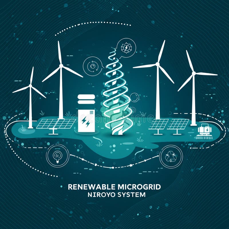 Llustration Features a Renewable Energy Microgrid with Three Wind ...