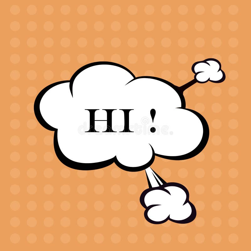 Llustration Hello in Comic Stile, on Cloud Stock Illustration ...